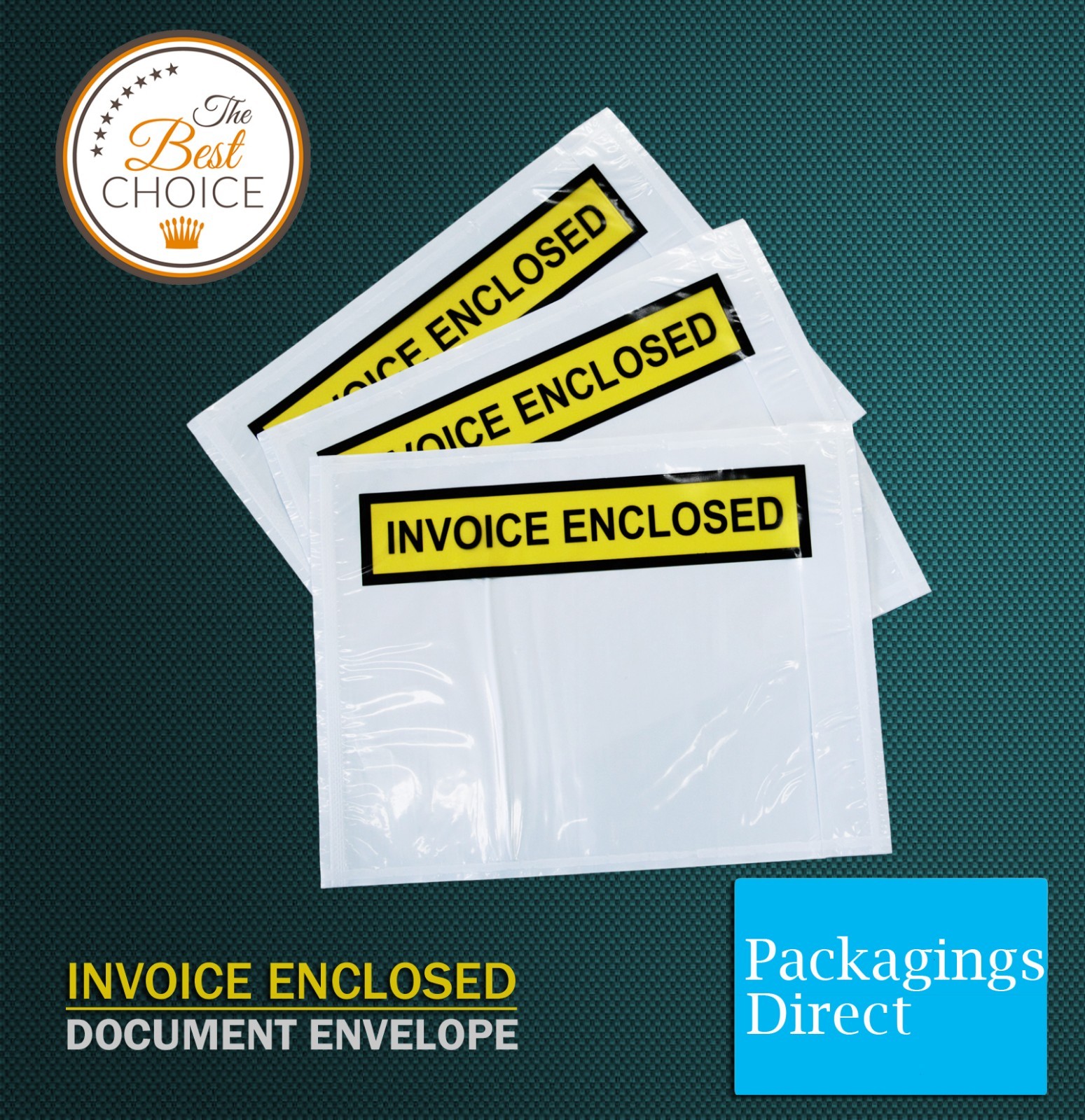 1000x Invoice Enclosed Pouch 115 x 150mm White Document Envelope ...