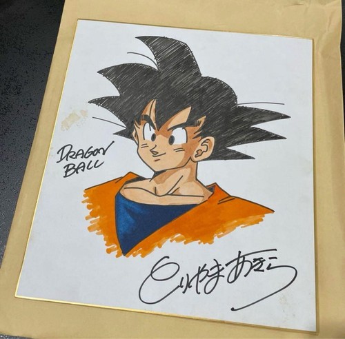 Akira Toriyama autographed colored paper DragonBall Character Goods ...