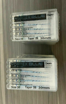 Dentsply Tulsa Dental Vortex Blue 31mm .04 .06 Taper rotary files 6/pk ...