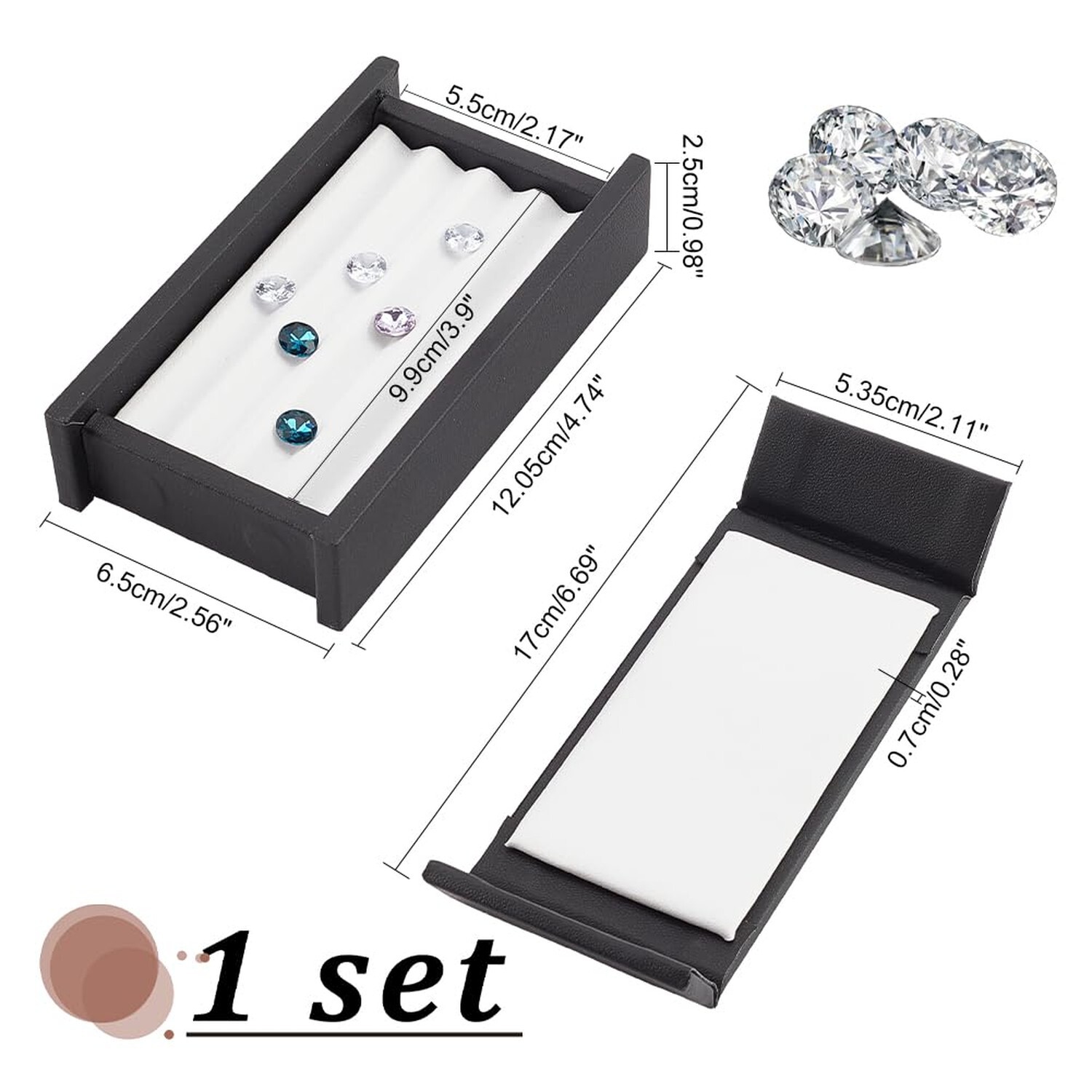 PH PandaHall Gems Storage Container 4 Slot Diamond Display Boxes ...