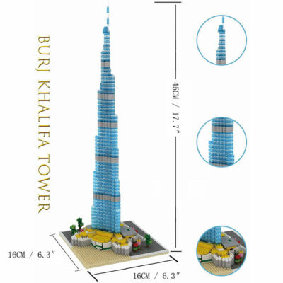 LIYanna 1681Pcs Architecture Model Burj Khalifa Tower Dubai Building ...