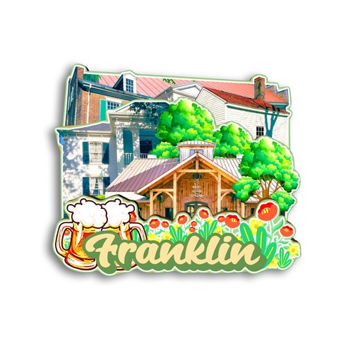 Franklin Tennessee Refrigerator magnet 3D travel souvenirs wood craft ...