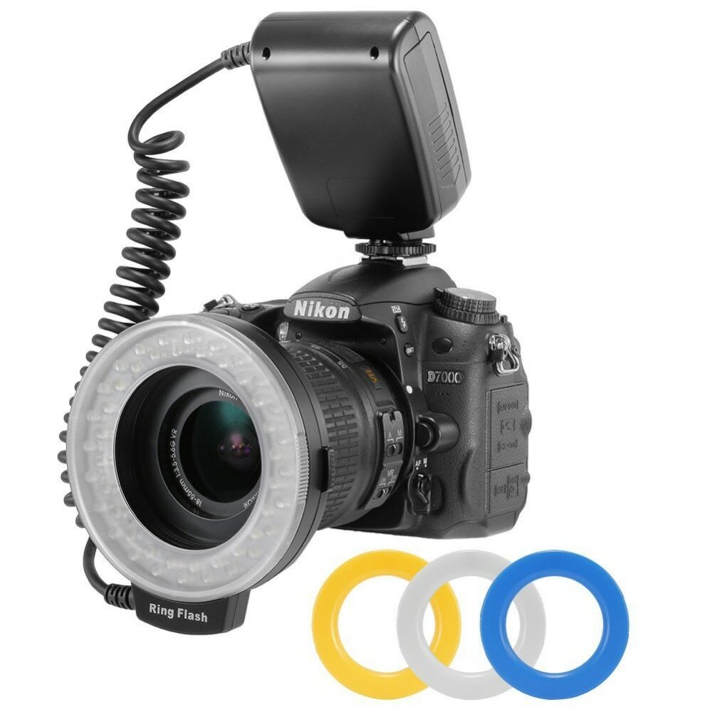 Nikon D3200 Ring Light RF-550D LED Macro Ring Flash - LCD Display & 8 ...