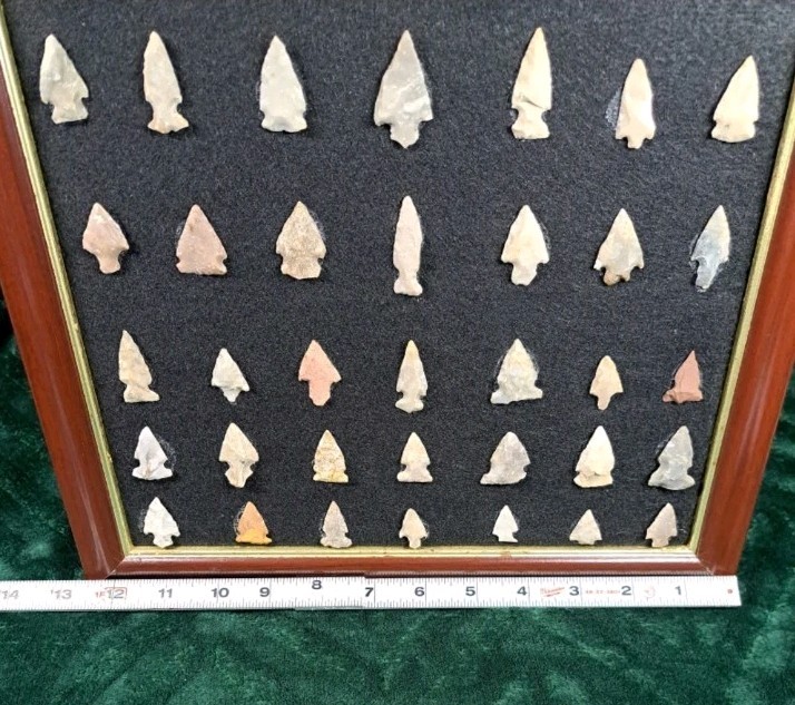 Framed Estate Arrowhead Collection – 60 Real Native American Flint Points | eBay