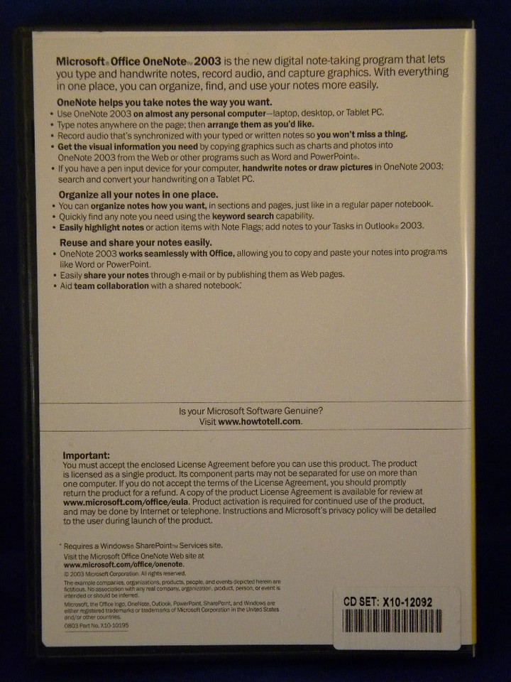 Microsoft Office OneNote 2003 | eBay