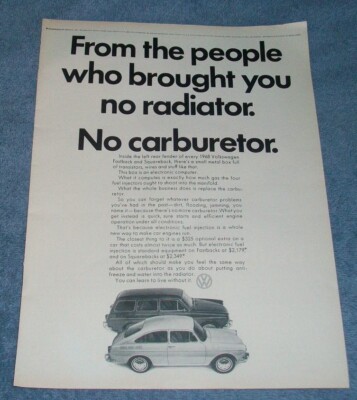 1968 Volkswagen Fastback Squareback Vintage Fuel Injection Ad | eBay