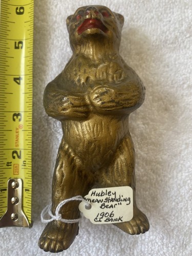Antique Cast Iron Coin Bank Hubley Standing Bear 5 1/2” Tall | eBay
