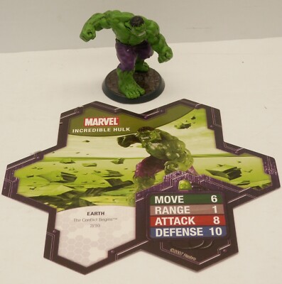 Heroscape Board Game INCREDIBLE HULK Figure w/Card MARVEL: The Conflict ...