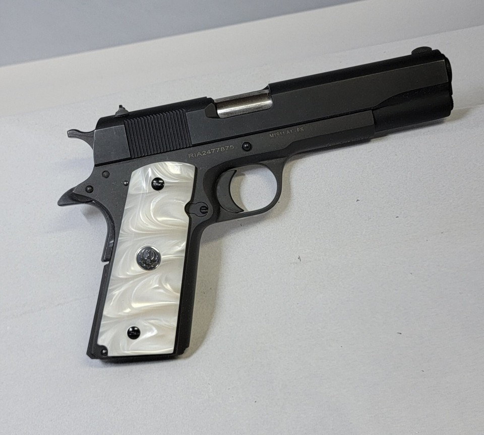 1911 White Pearl Acrylic Grips with Black Ruger Medallions | eBay