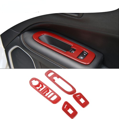 Red ABS Door Window Lift Switch Cover Panel Trim ABS for Jeep Compass ...