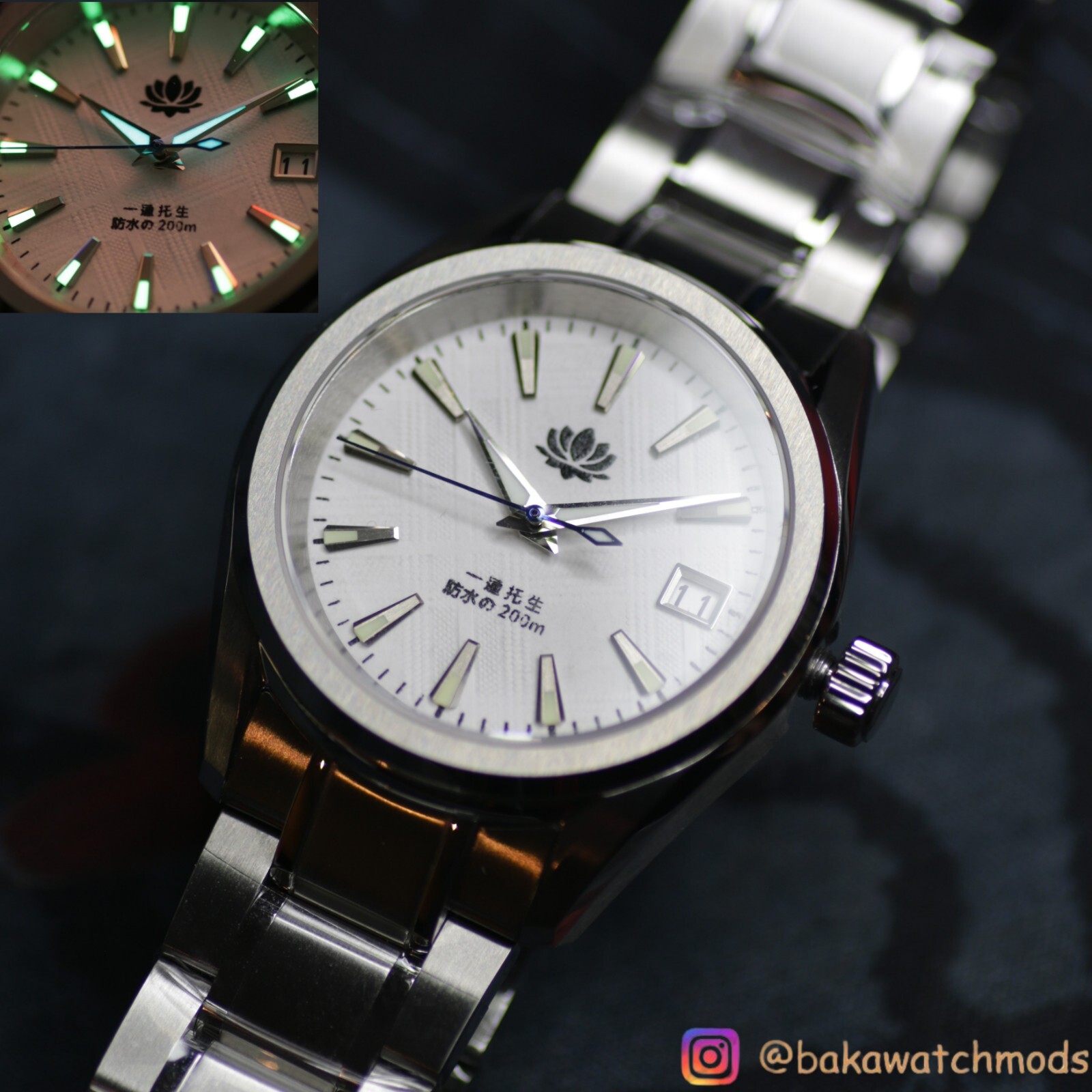 38mm Lotus White Textured GS Heritage homage Custom NH35 Mod (NH35 Movement) | eBay