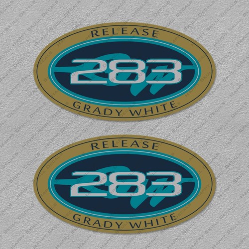 GRADY WHITE 283 RELEASE LOGO DECALS STICKERS Set of 2 5" LONG | eBay