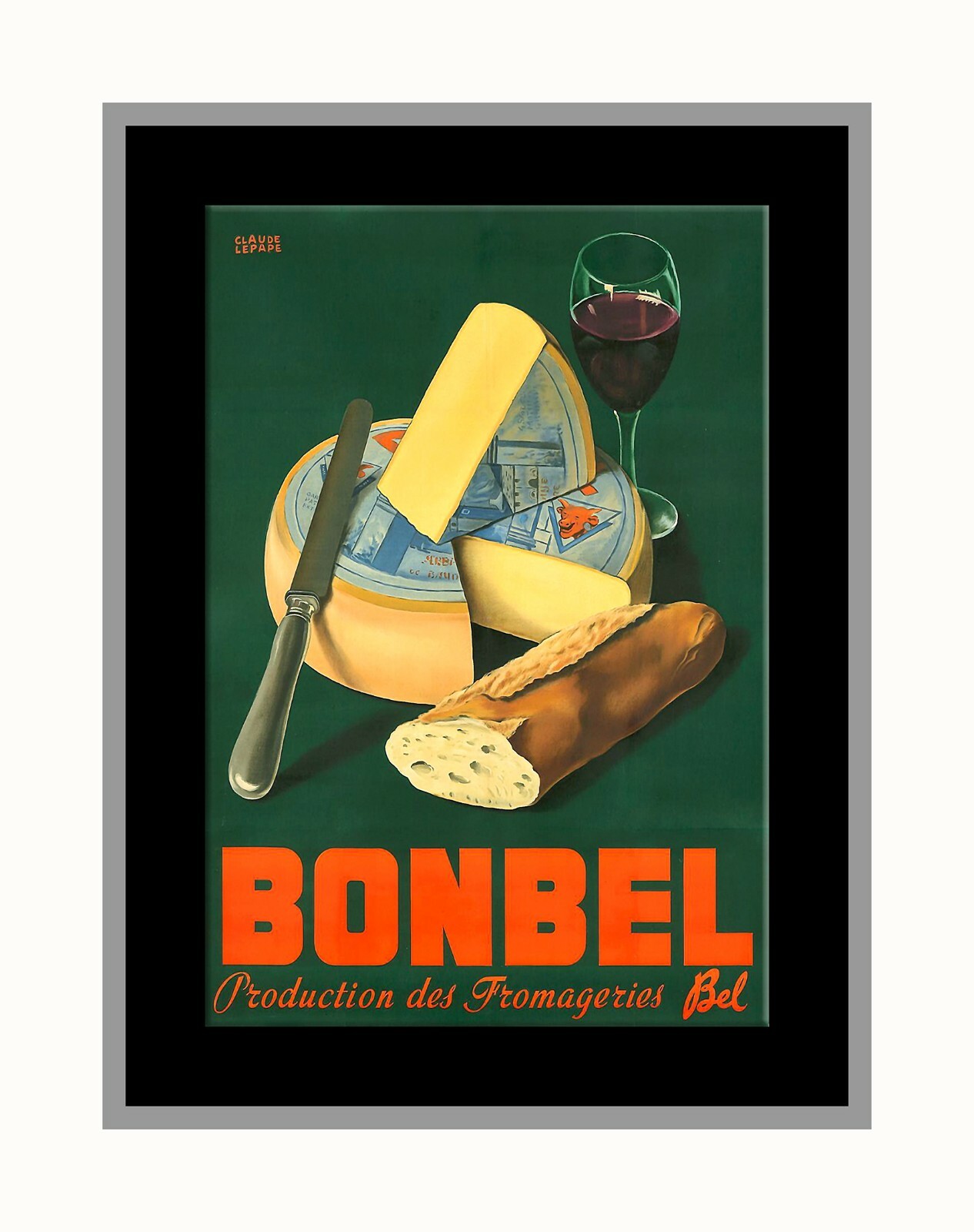 Bonbel Cheese Food kitchen Cafe Poster Print Retro Wall Art | eBay