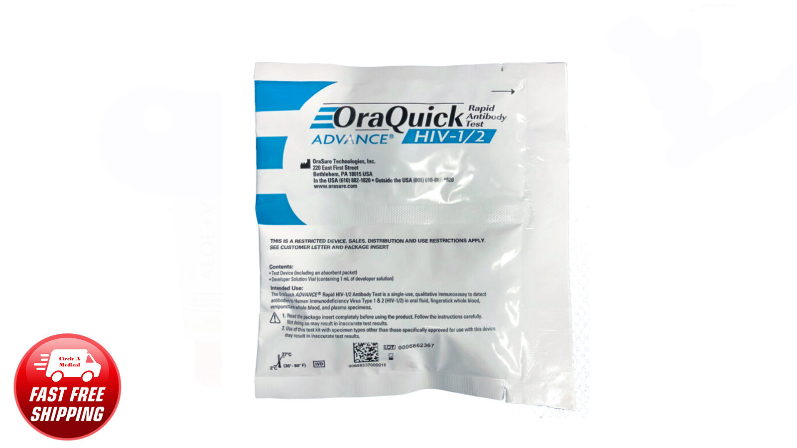 Oraquick+Advance+Rapid+Antibody+HIV+1%2F2+in+Home+Test+Kit for sale ...