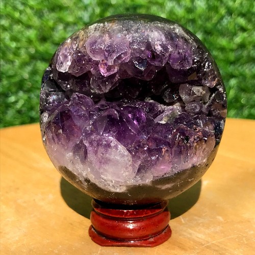 200G Rare Amethyst Geode Ball Crystal Sphere Specimen Energy Healing ...