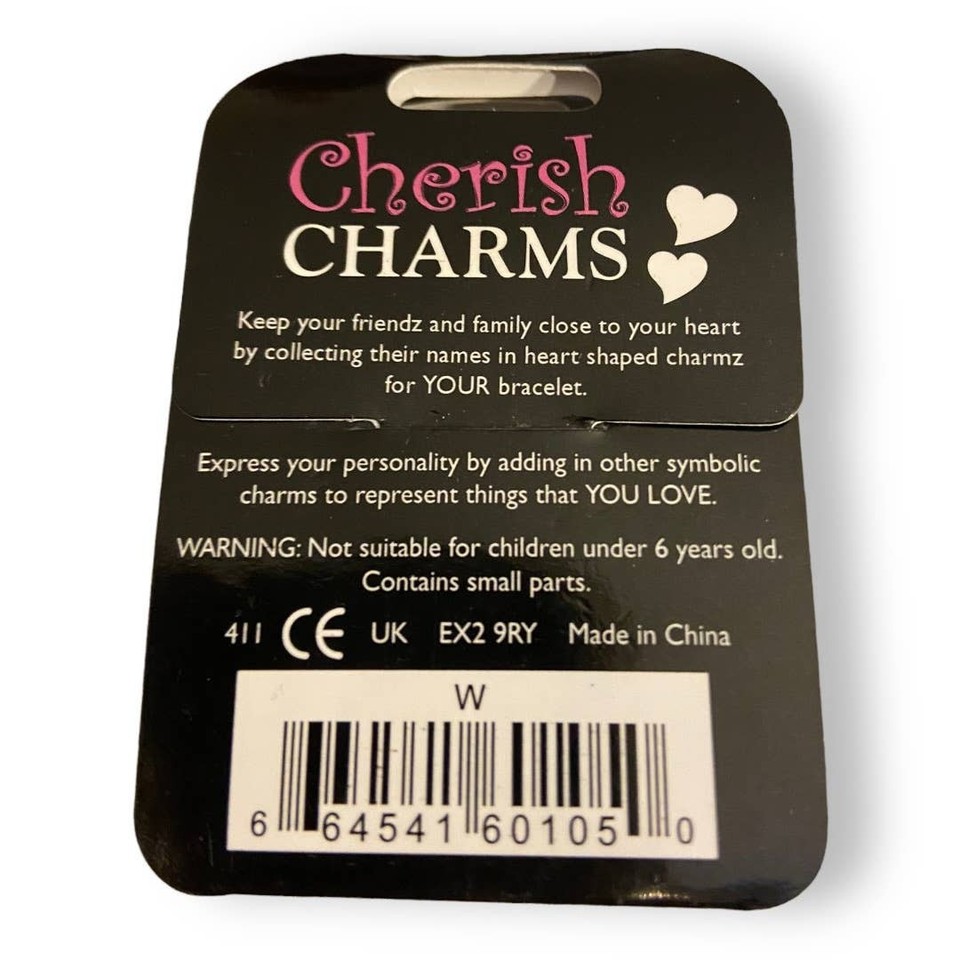 Cherish Charms W Monogram Initial Bracelet Charm NEW NWT Silvertone | eBay