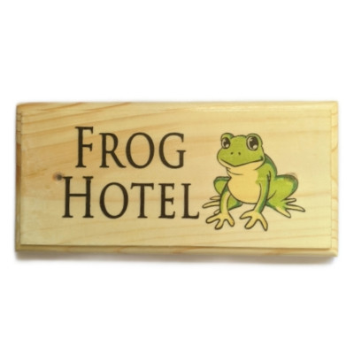 Frog Hotel Sign, Garden Pond Plaque Grandad Shed Home House Gift Wooden ...