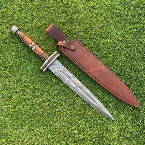 Handmade Damascus Steel Short Sword – Fantasy warrior sword w/Sheath ...