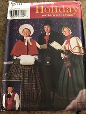 Simplicity 8910 Pattern Historical Holiday Christmas Carolers Size Xs ...