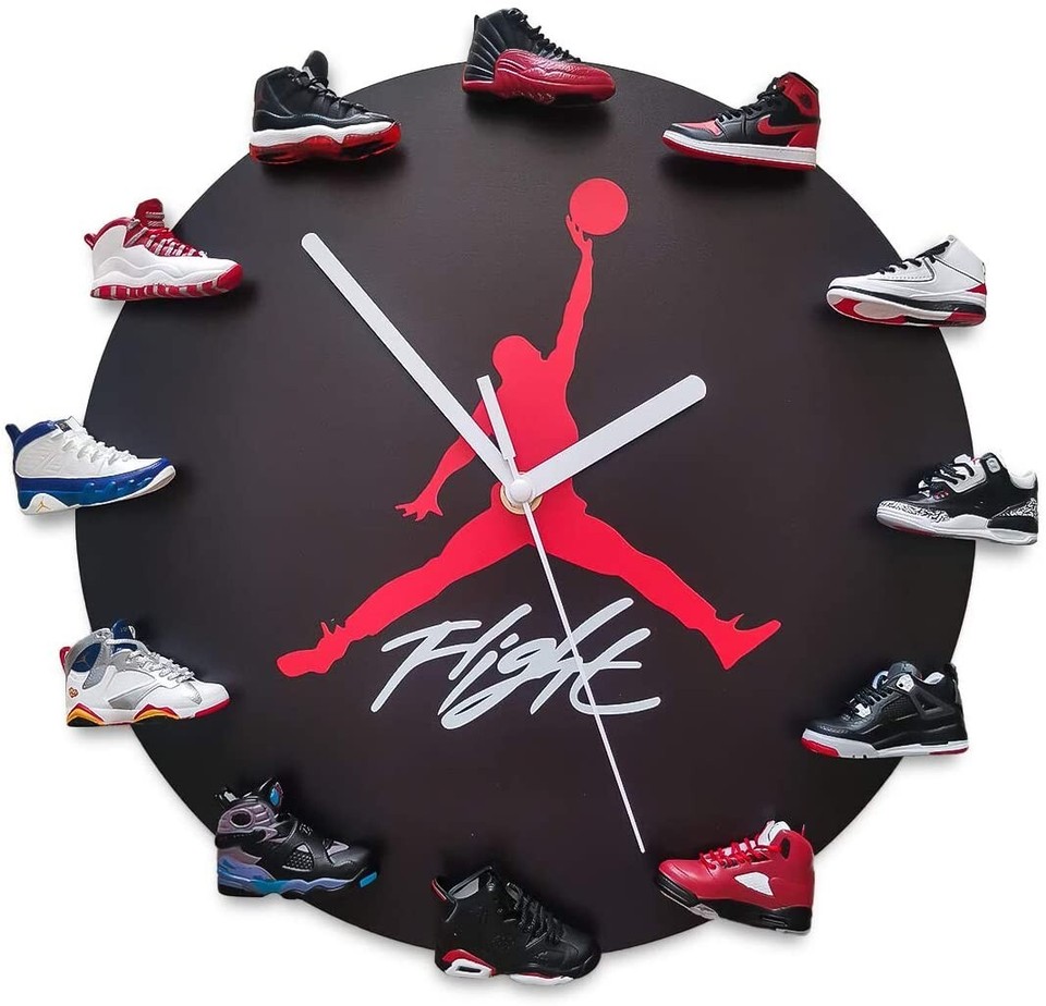 Jordan wall clock mini 3D sneakers AJ Air watch magnet gift sport ...