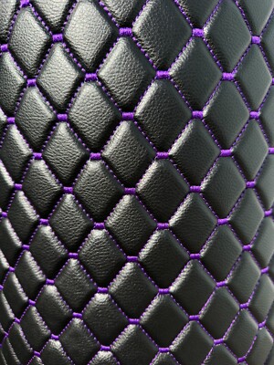 Purple Vinyl Grain Quilted Faux Leather Upholstery Fabric | Diamond 55 ...