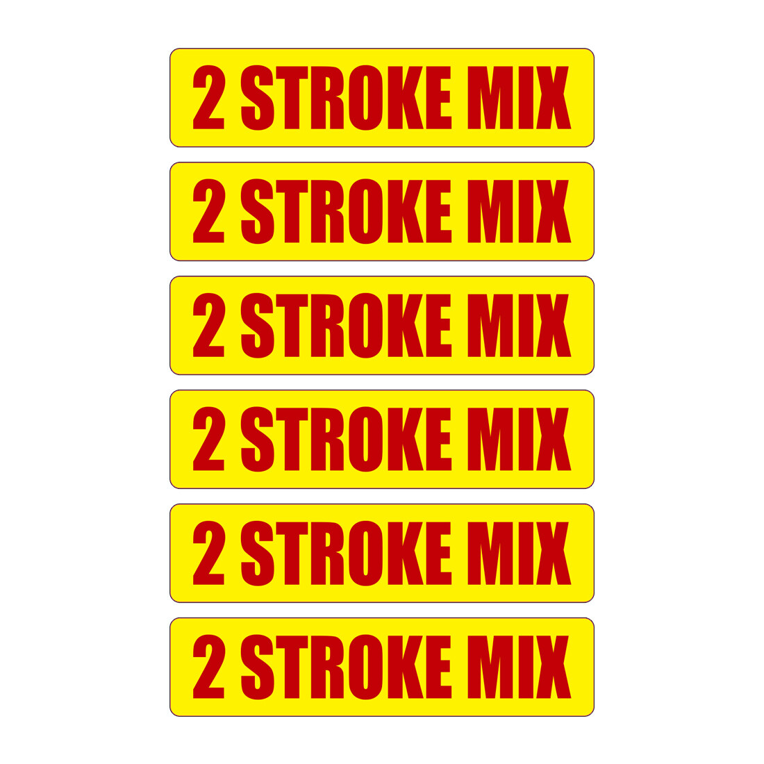 2 Stroke Mix Fuel Stickers 6 Pack - Gasoline Oil safety label Vinyl ...