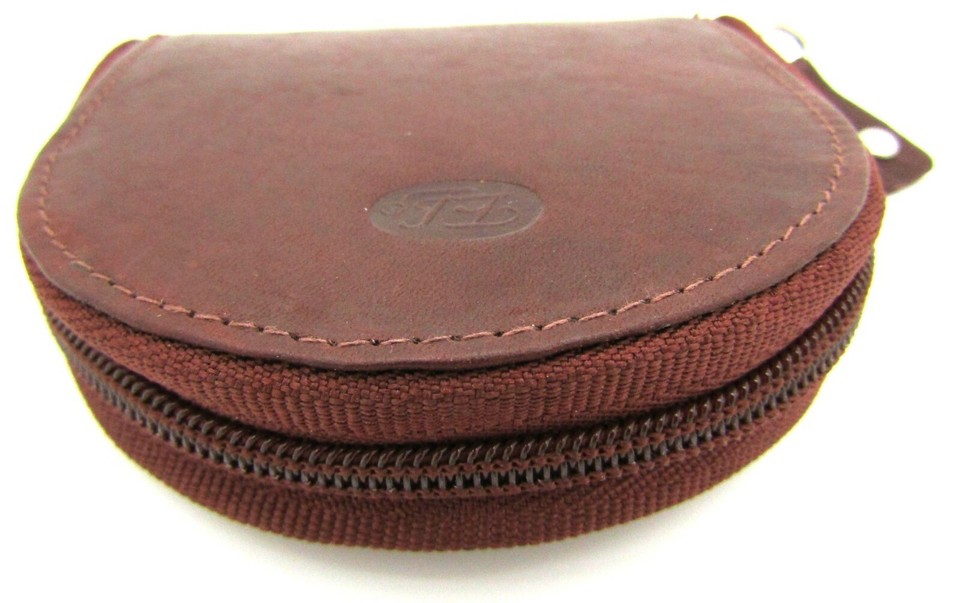 Unisex Real Premium Soft Leather Coin Pouch Zip Around Wallet Purse ...