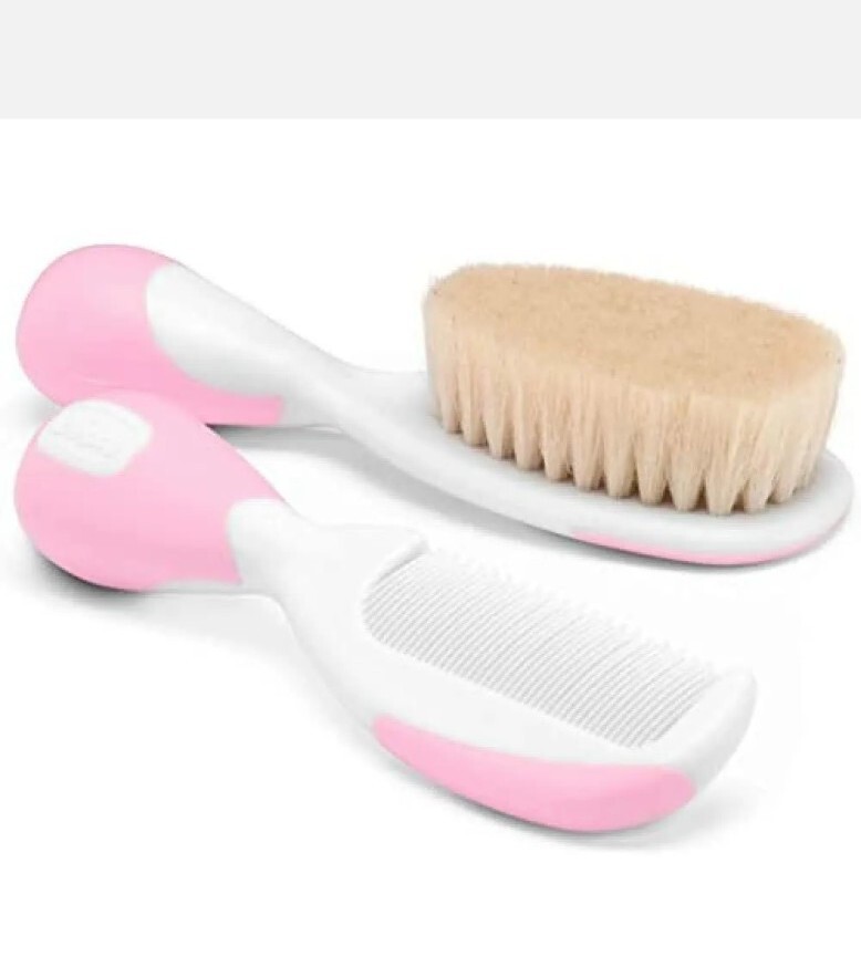 Chicco Baby Brush & Comb (Pink) | 0 month+ Babies Soft brush with Safe ...