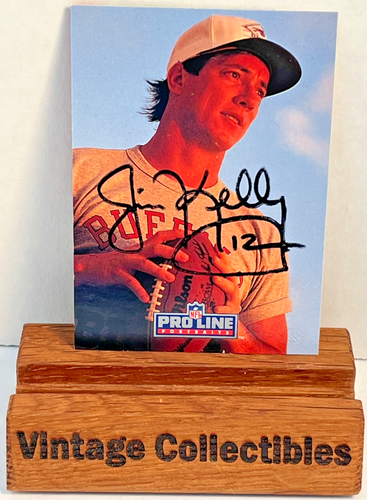 1991 Pro Line Portraits #1 Jim Kelly Signed Card Buffalo Bills ...