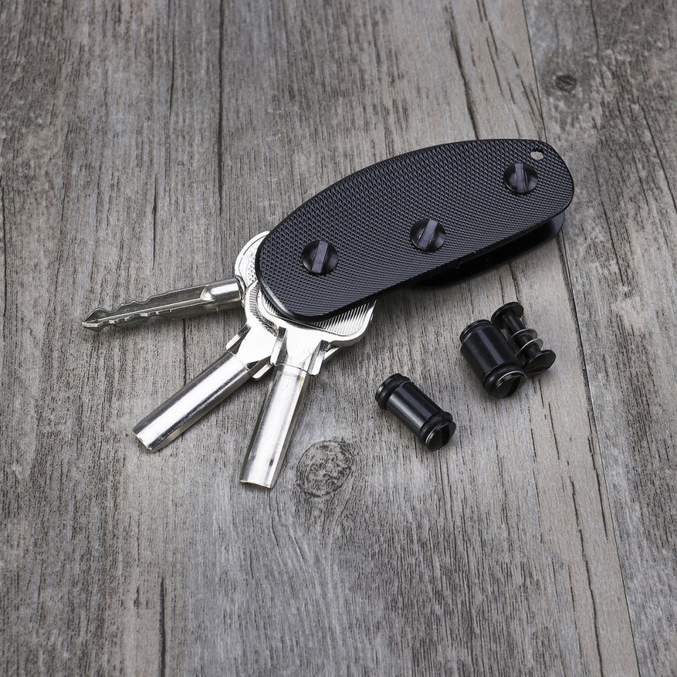 Aluminum Key Holder Clip Folder Outdoor Pocket Tool (Black) Outdoor key ...