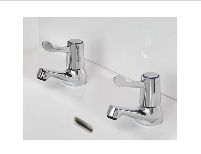 Bristan Lever Basin Pillar Taps Utility Taps Chrome Plated with Metal ...
