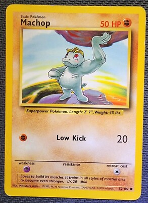 Machop - Base Set - Shadowless - 52/102 - Pokémon - TCG - LP | eBay