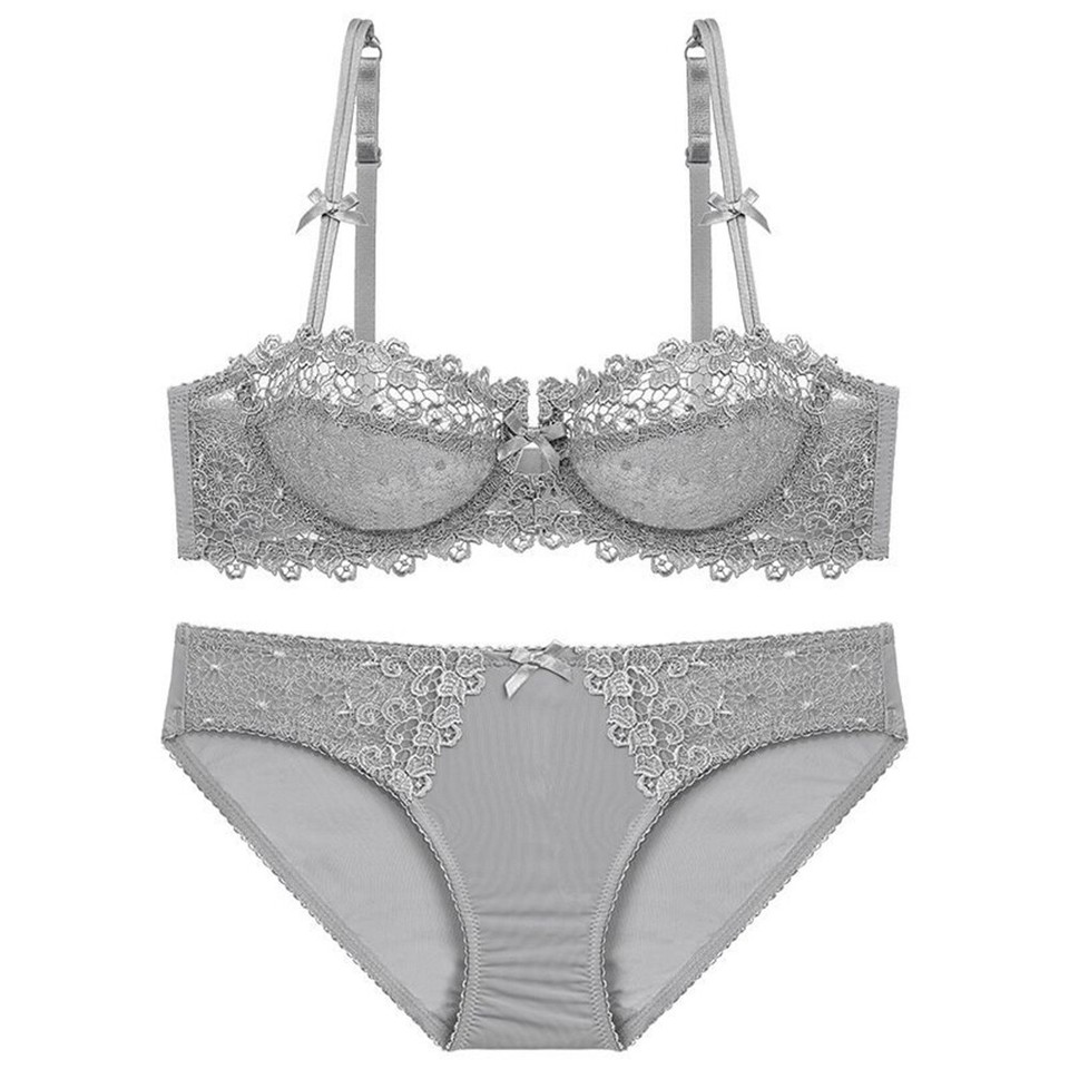 Mesh Womens Bras Set Transparent Underwear Lace Brassiere Sexy Lingerie ...