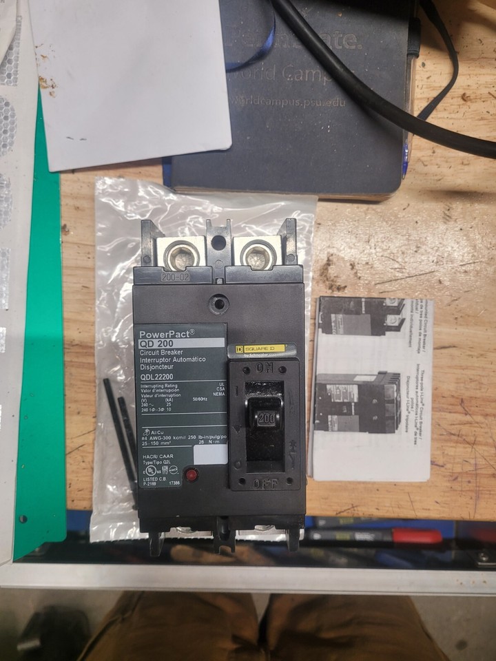 Square D QDL22200 Circuit Breaker 200 amp new in box sealed ...