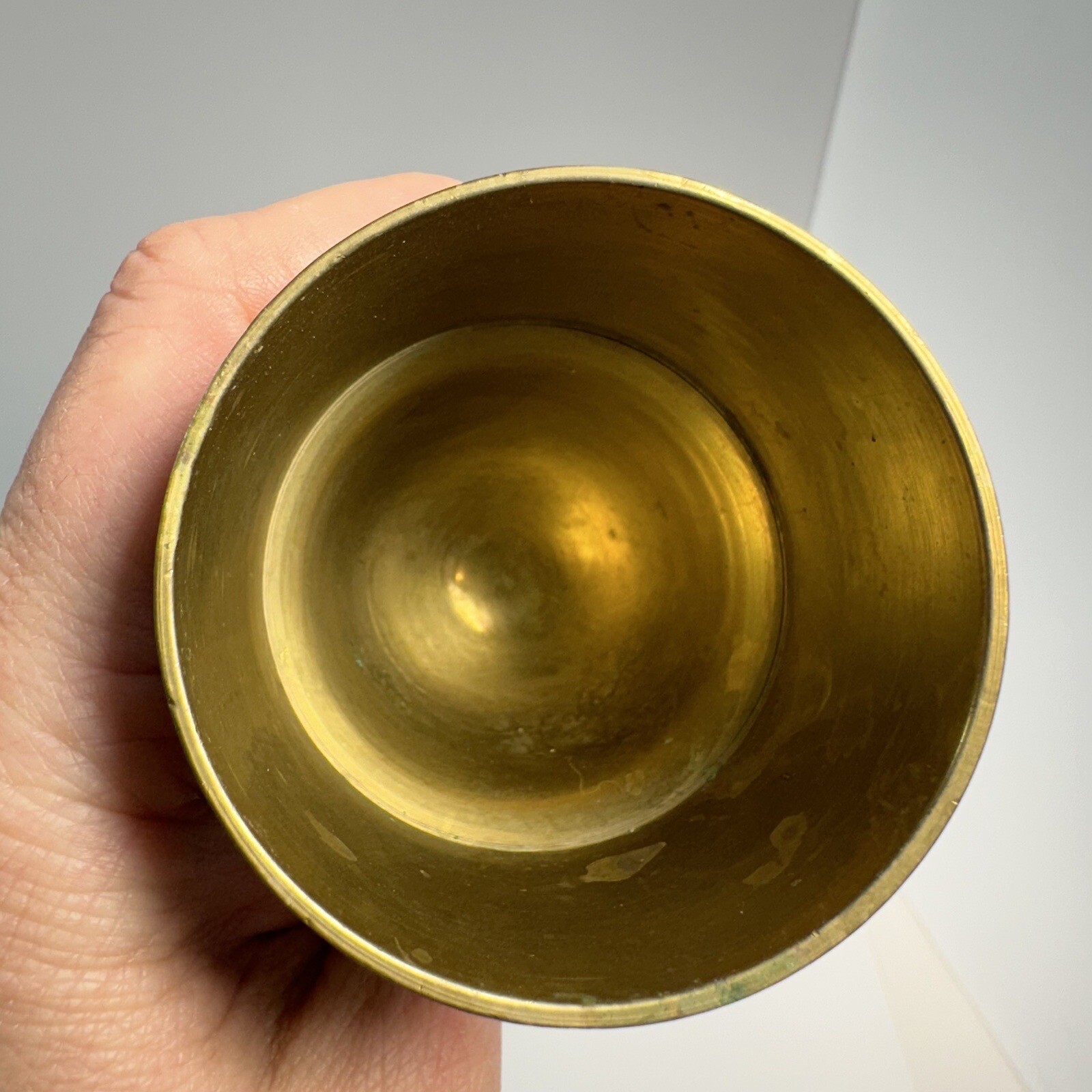 Vintage Brass Pair of Floral Etched 5 inch Small Goblets Made in India ...