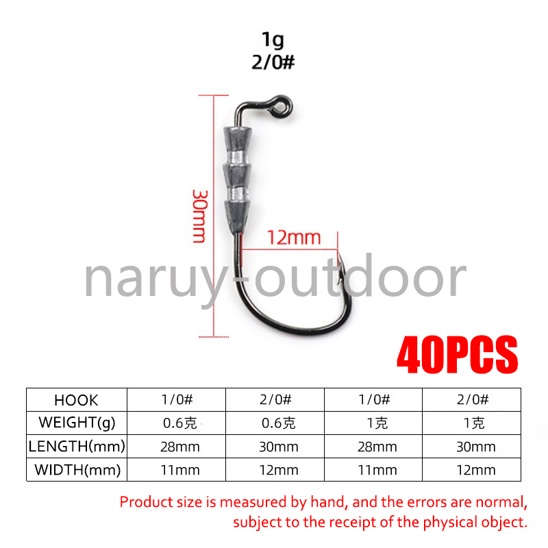 40 PACK 90 Degree Aberdeen Hover Strolling Jigging Hook Weight Hooks | eBay