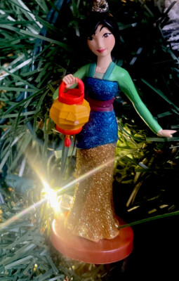 2025 Princess Mulan Christmas Tree Ornament w Beautiful Gold Sparkle ...