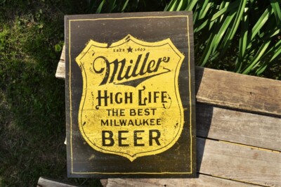 Miller High Life Beer Tin Metal Sign - Milwaukee - Vintage Shield ...