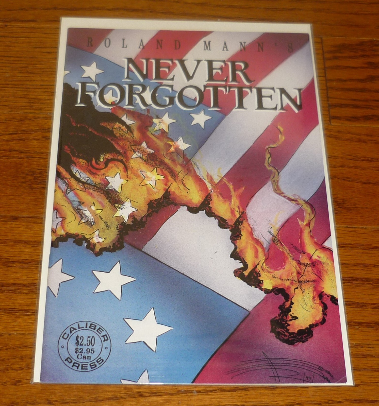Never Forgotten comic book # 1 SIGNED Roland Mann Caliber Press 1992 ...