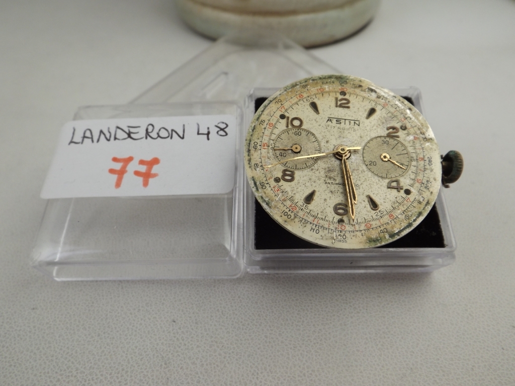 77 - Movimento landeron 48 dial Astin working sold for parts or repair ...