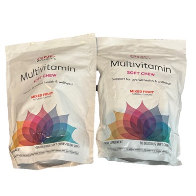 GNC Women's Multivitamin Soft Chew Supplement, 60 Ct Mixed Fruit-2 Pack ...