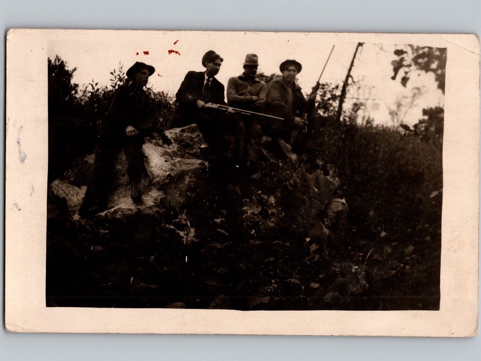 c1910 Men Hunting With Guns Metolius Oregon OR ? RPPC Real Photo ...
