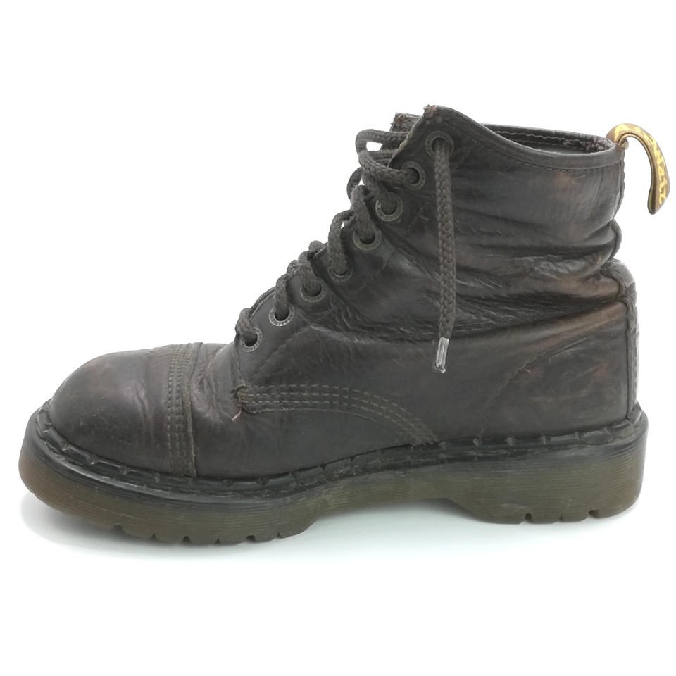 Vtg Dr. Martens Doc Shoes Mens Boots Combat Work Air Walk Brown Leather ...
