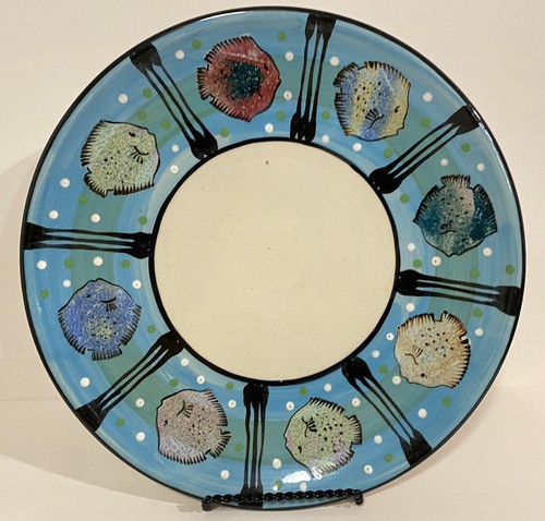 1987 Vintage Mei Ming Ware Hand Painted Rim Fish Plate KCW Santa Fe New ...