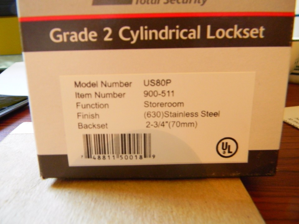 USCAN Grade 2 Storeroom Lockset -Stainless Steel | eBay
