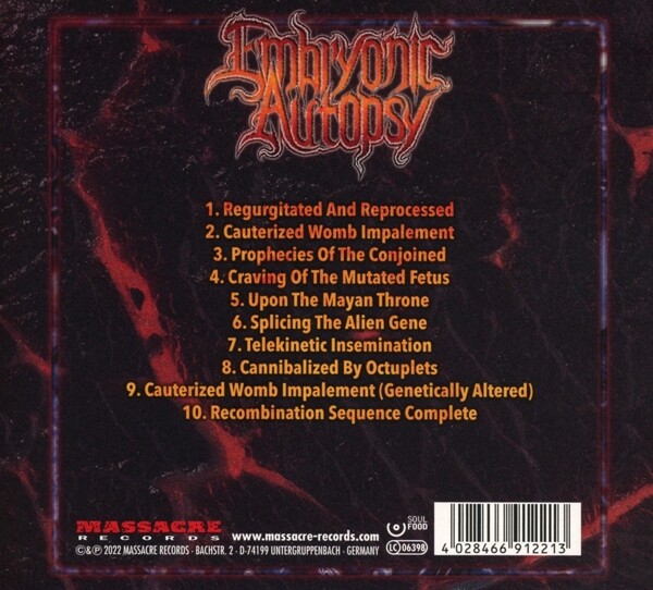 EMBRYONIC AUTOPSY - PROPHECIES OF THE CONJOINED (DIGIPAK) CD NEW ...