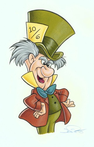 Jon Pinto Original Art SIGNED Walt Disney World Park Alice Watch ~ Mad ...