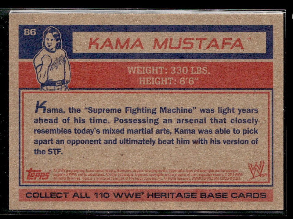 Kama Mustafa 2012 Topps Heritage WWE #86 N/A | eBay
