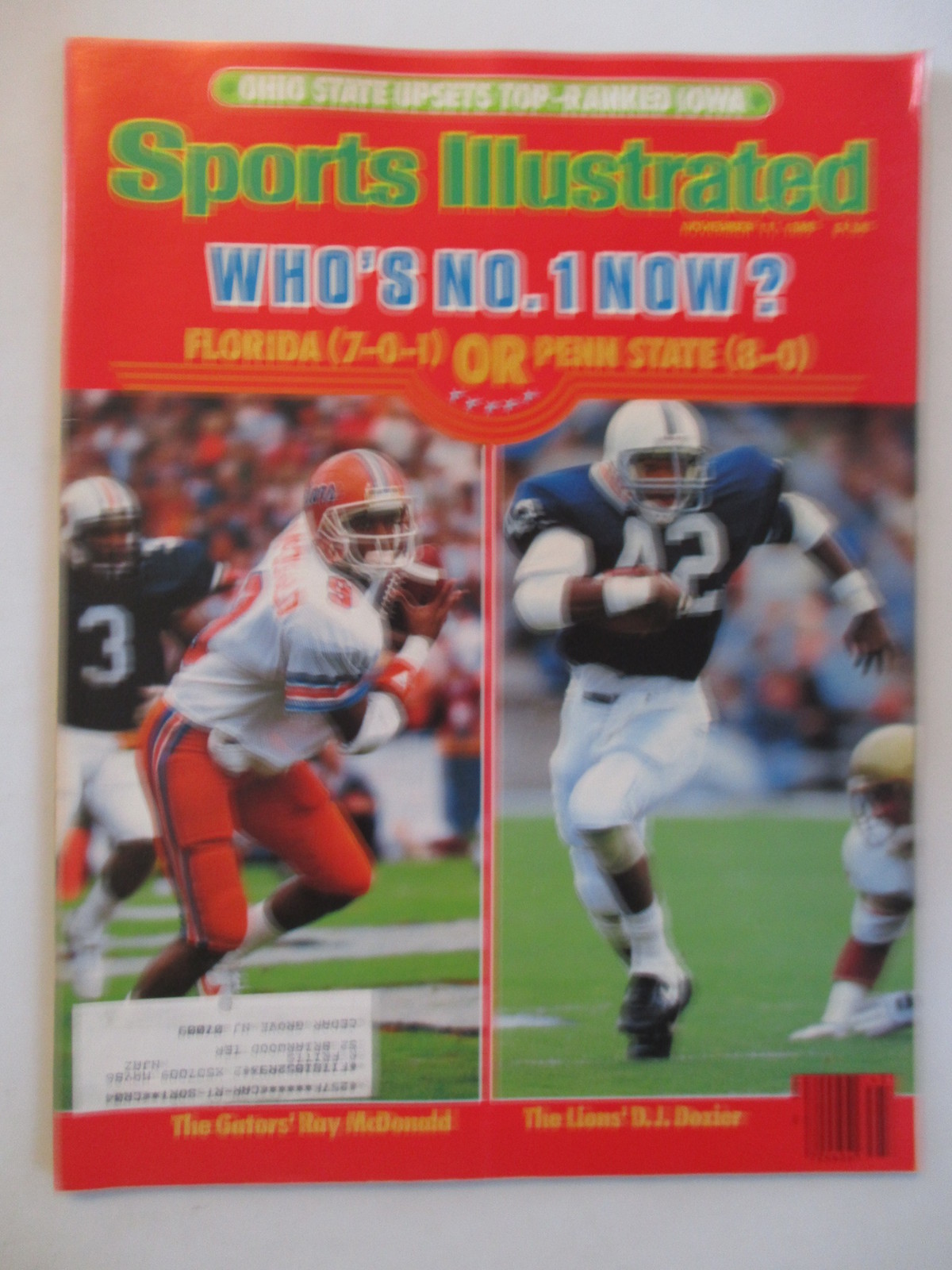 PENN STATE FLORIDA WHO IS #1? SPORTS ILLUSTRATED 1985 DJ DOZIER RAY ...
