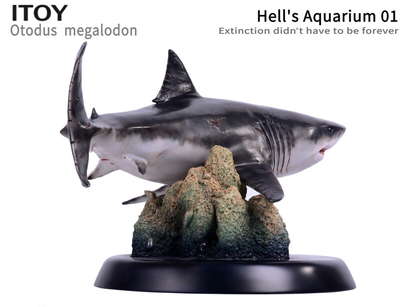 Itoy 1:35 Megalodon Statue Figure Model Action Figure Undersea Scene ...